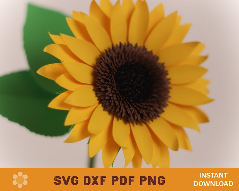Paper Sunflower SVG Template Paper Flower Template DIY Paper - Etsy ...