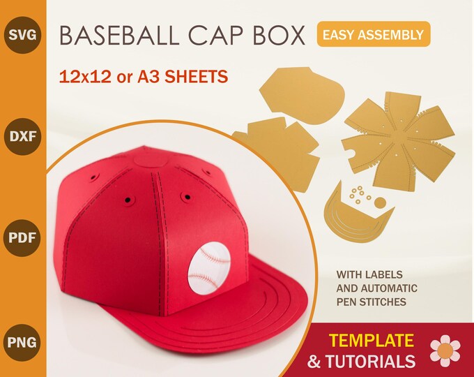 Baseball Cap Favor Box, Fathers Day Baseball Cap Box, Hat Gift Boxes ...