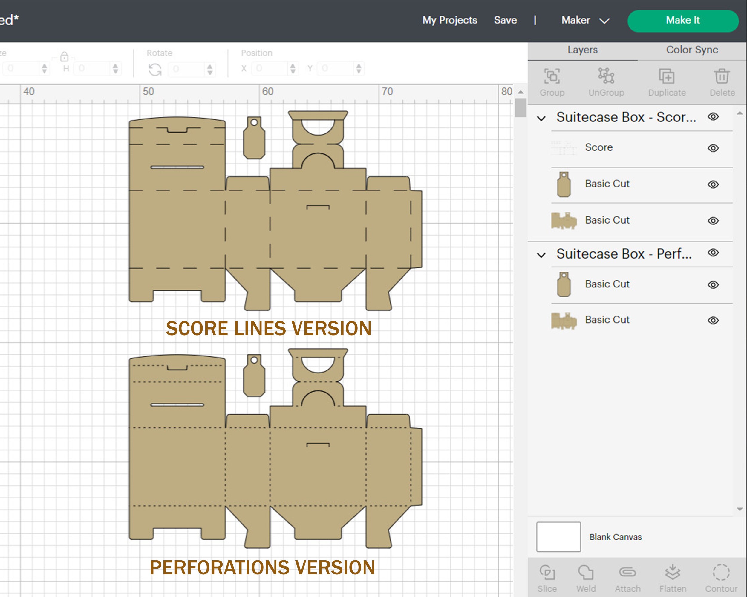 Suitcase Box SVG Template Briefcase Box Template Gift Box - Etsy