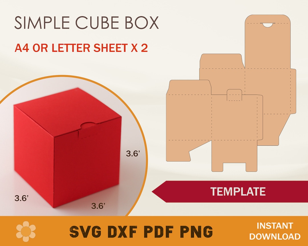 Cube Box SVG Template Square Box Template Gift Box Cricut - Etsy Canada