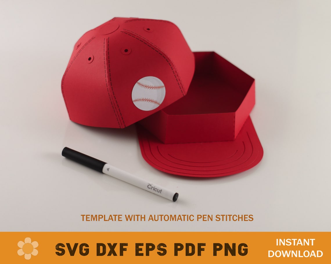 Baseball Cap Box SVG Template Baseball Hat Box SVG Favor Box - Etsy ...