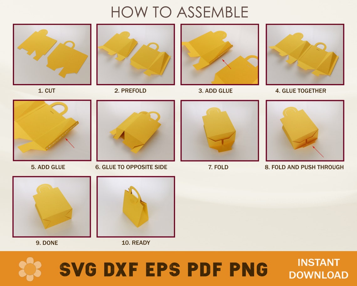 Gift Bag SVG Template Gift Box SVG Favor Box SVG Cricut Cut - Etsy