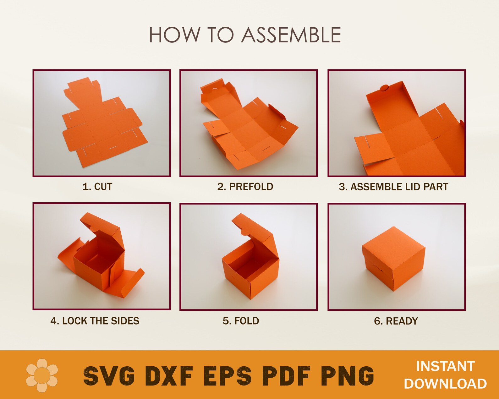 Square Gift Box SVG Square Box Template Square Box SVG Box | Etsy Canada