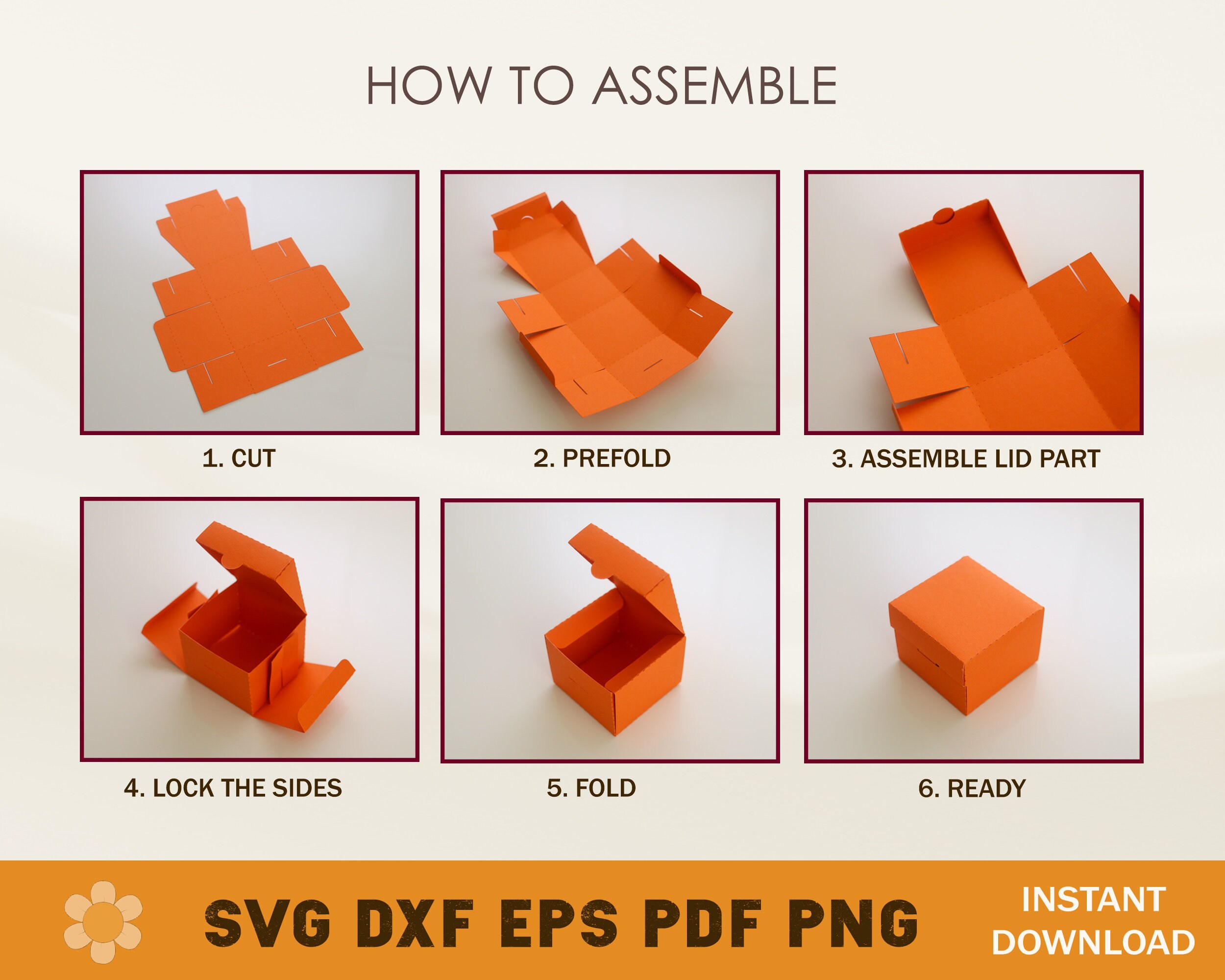 Square Gift Box SVG Square Box Template Square Box SVG Box | Etsy Canada