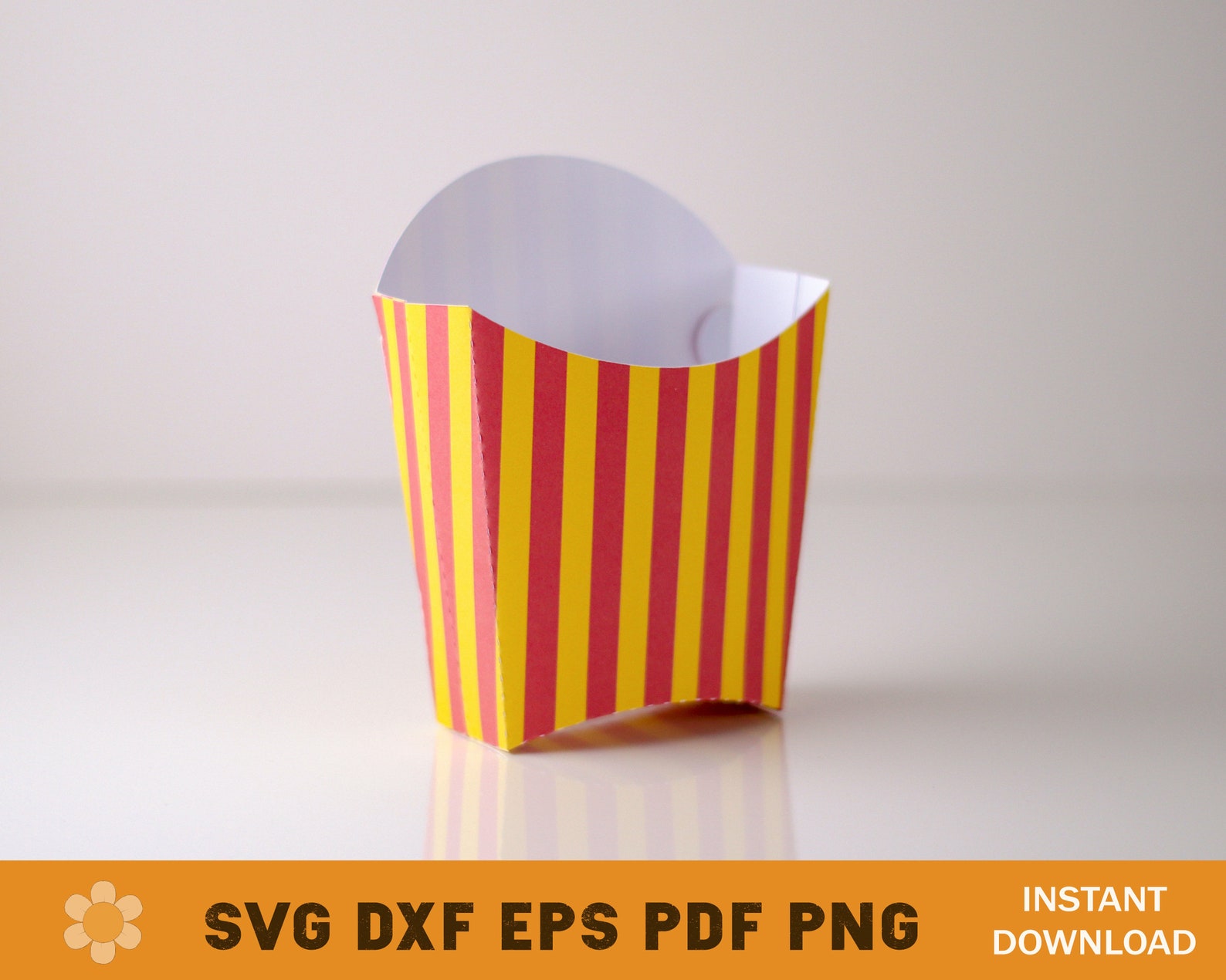 French Fry Box SVG Fried Potato Box Template Snack Box SVG - Etsy