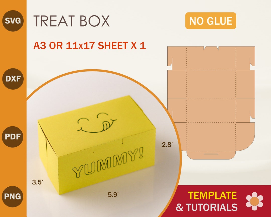 Treat Box SVG Template, Snack Box SVG, Food Box SVG, Cricut Cut Files ...