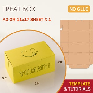 Treat Box SVG Template, Snack Box SVG, Food Box SVG, Cricut Cut Files ...