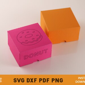 Donut Box SVG Template, Donut Holder Template, Cricut Cut Files ...