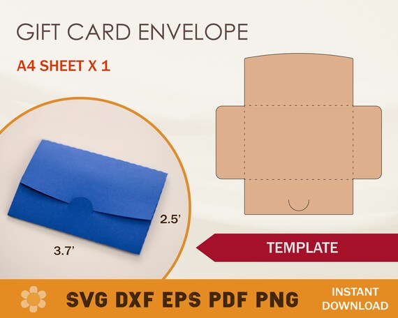 Gift Card Envelope Template Gift Card Holder Template Gift - Etsy