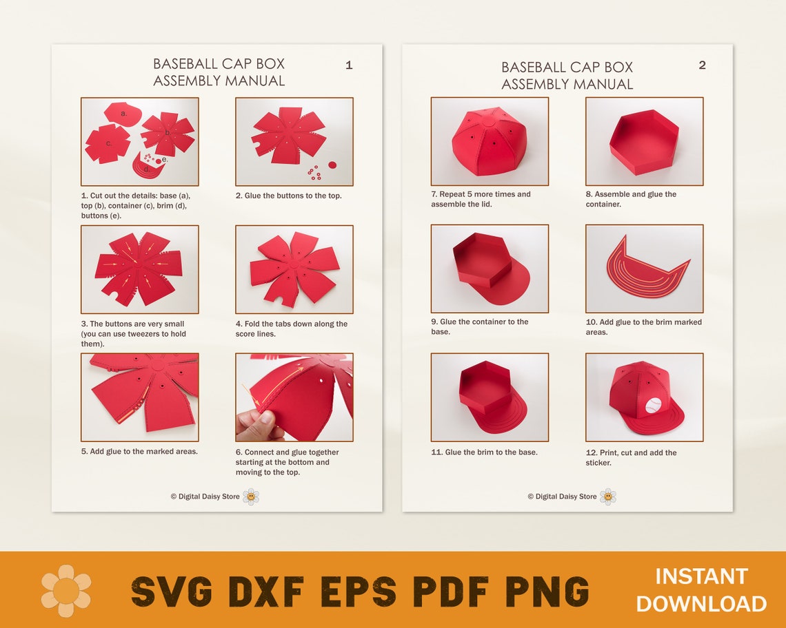 Baseball Cap Box SVG Template Baseball Hat Box SVG Favor Box - Etsy UK