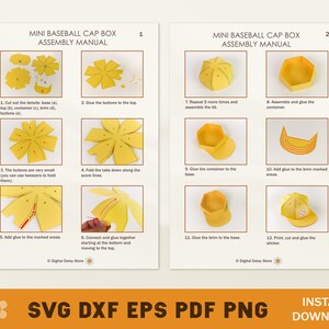 Mini Baseball Cap Box SVG Template Baseball Hat Box SVG - Etsy