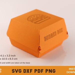 Burger Box SVG Template, Cheeseburger Box Template, Cricut Cut Files, Silhouette Cut Files ...