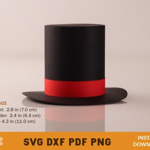 Mini Top Hat SVG Template: Paper Cylinder Hat (digital Download) - Etsy