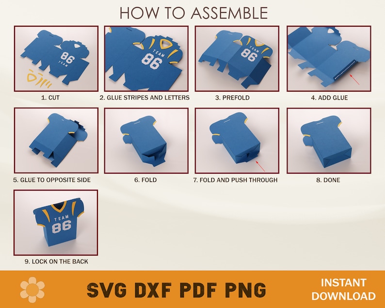 Football Uniform Box SVG Template Football Jersey SVG - Etsy UK