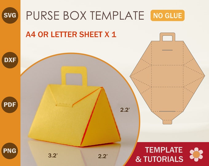 Chest Gift Box Template, SVG, PDF, 8.5x11, A4, A3 Sheet Instant ...