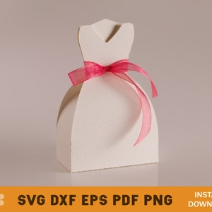 Bride Dress Box SVG Template, Wedding Favor Box, Cricut Cut Files ...