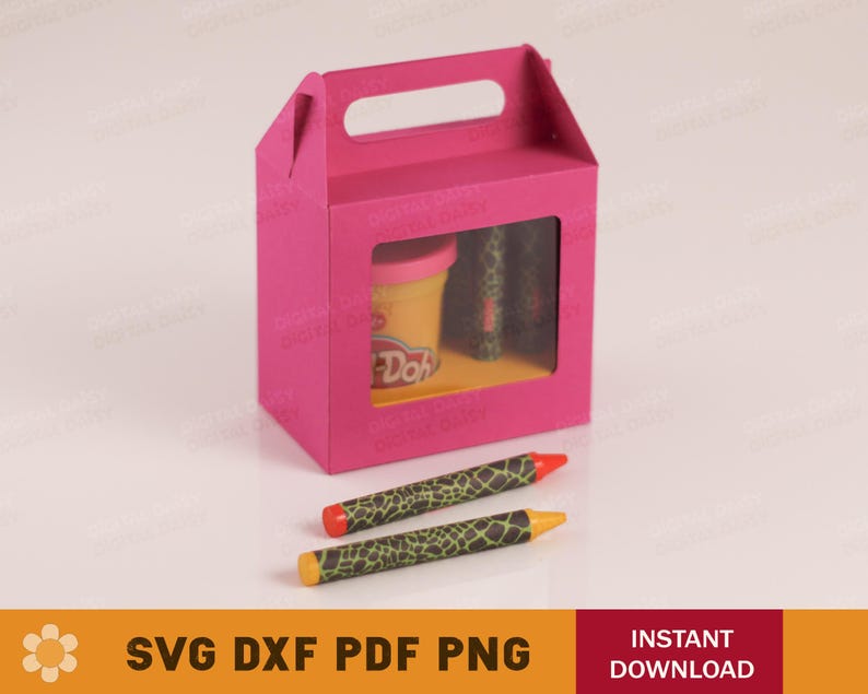 Playdough & Crayons Box Template: SVG, Cricut, Silhouette (digital ...