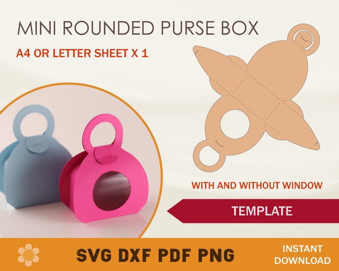 Purse Box SVG Template Mini Purse SVG Mini Bag Template - Etsy UK