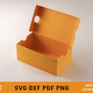 Large Shoe Box SVG Template: Sneaker Box Cricut & Silhouette Cut Files ...
