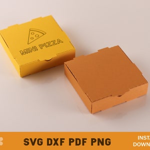 Mini Pizza Box Template: 3.5-inch Cookie & Treat Box, Cricut ...