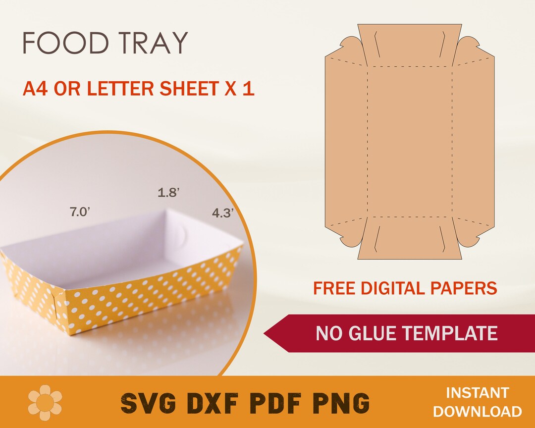 Food Tray Template Treat Tray Template Food Tray SVG Cricut - Etsy ...