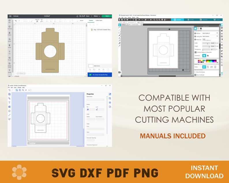 3.5 Inch Coaster Box Template Cup Coaster Box SVG Ornament - Etsy