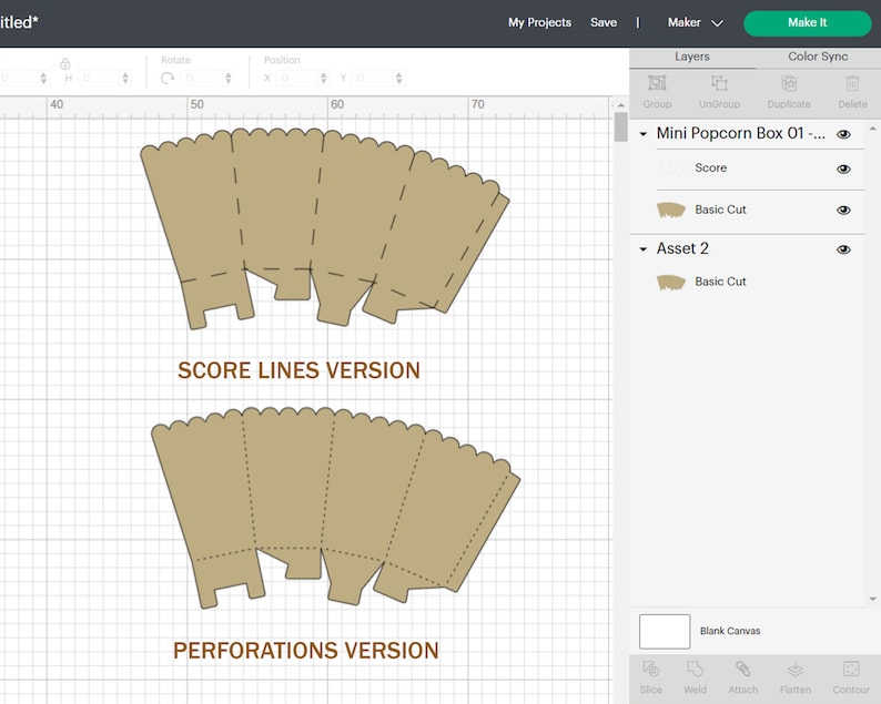 Popcorn Box SVG Template Bundle: Mini & Regular Sizes, Cricut ...