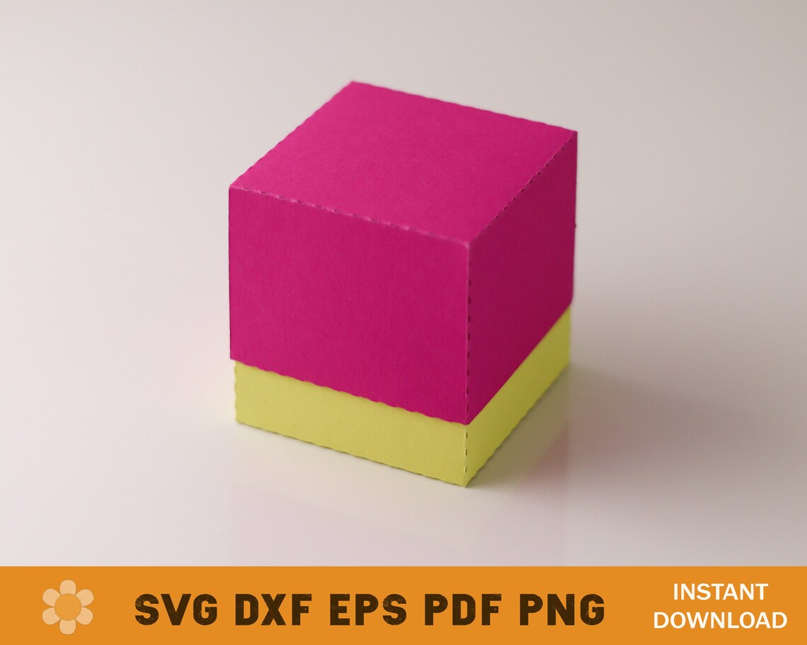 Box With Lid SVG Template Cube Box SVG Square Box SVG | Etsy UK