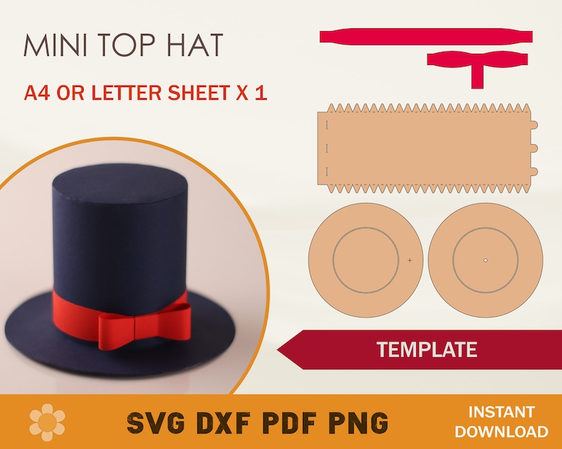Top Hat SVG Template Paper Hat Template Cylinder Hat - Etsy Australia