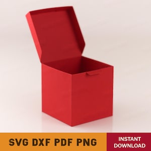 Stylish Cube Box Template, Square Box Template, Box With Lid, Cricut ...