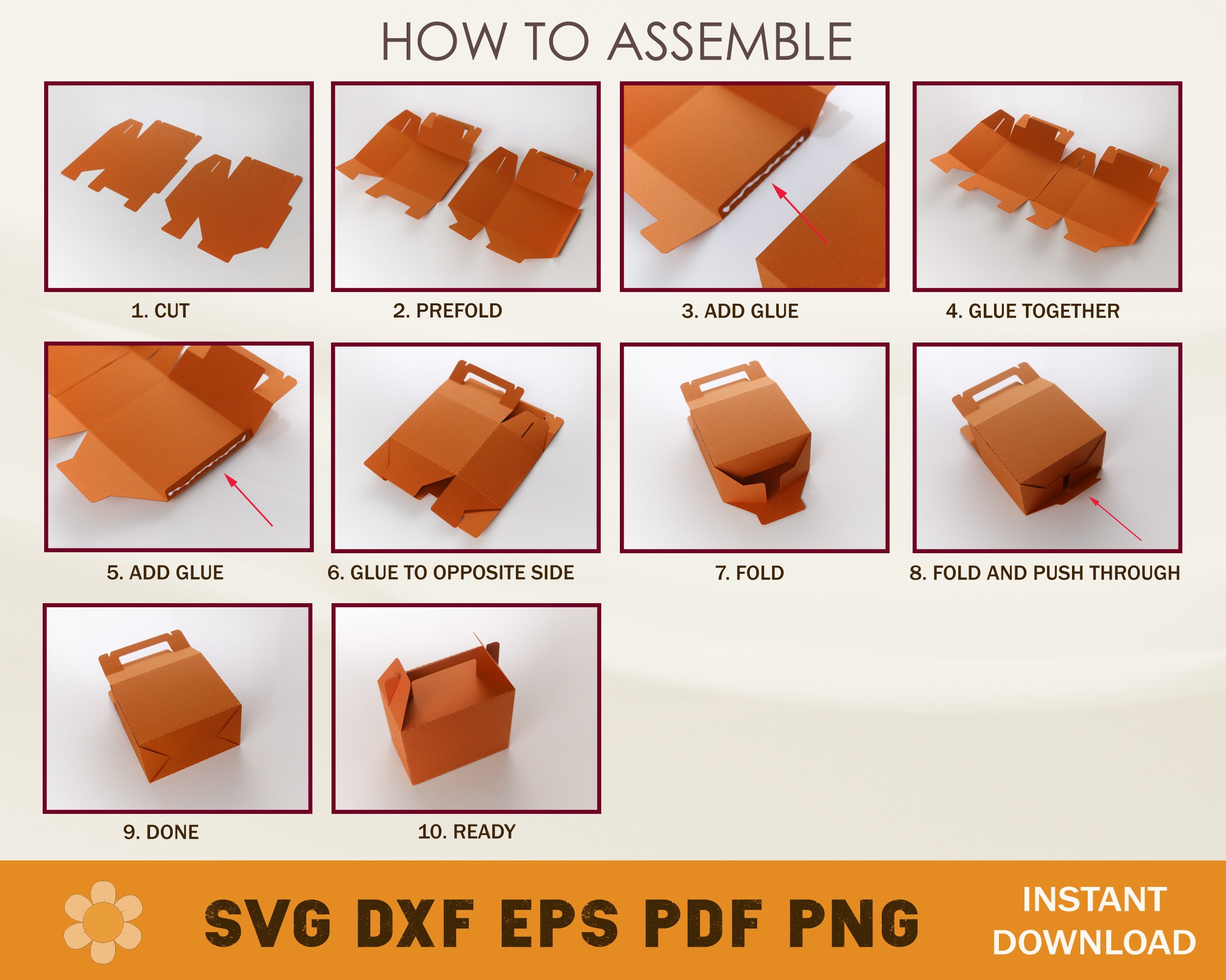 Small Flat Top Gable Box SVG Gable Box Template Box - Etsy