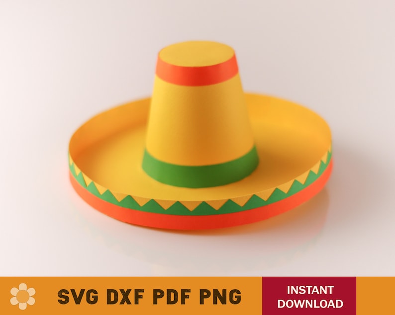 Paper Sombrero Hat SVG Template, Cricut, Silhouette Cut Files - Etsy