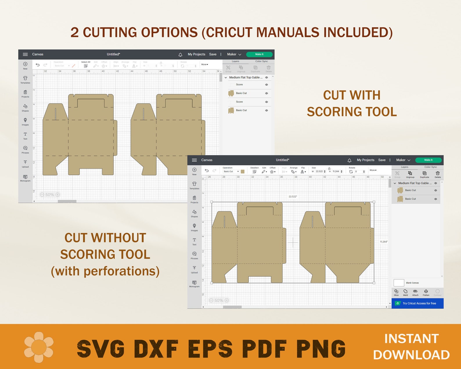 Gable Box Template Bundle Gable Box SVG Box With Handle SVG - Etsy