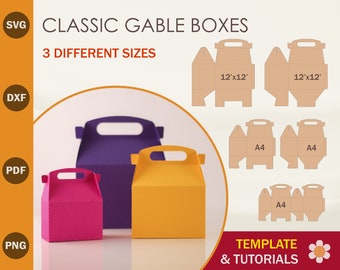 Gable Box Gable Box Template Bundle, SVG, Box Template SVG, Party Favor Box, Cricut Cut Files ...