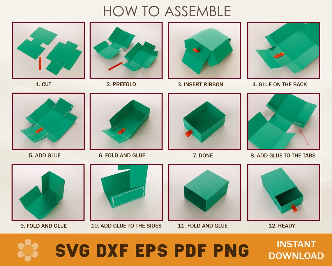Mini Drawer Box Template Drawer Box SVG Slide Box Template - Etsy