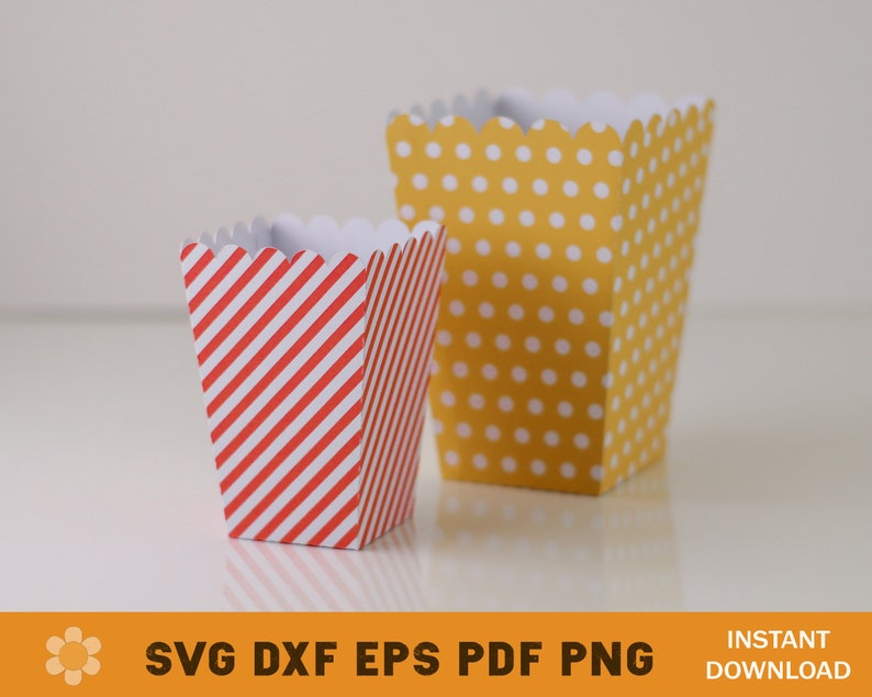 Popcorn Box Template Bundle Popcorn Box SVG Mini Popcorn Box - Etsy