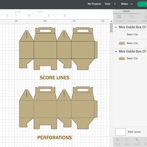 Mini Gable Box SVG, Mini Gable Box Template, Box Template, Box Template ...