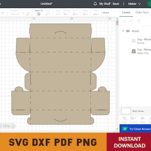 Macaron Box SVG Template, Cookie Box Template, Cricut Cut Files ...