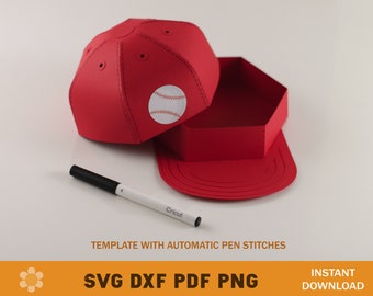 Baseball Cap Box SVG Template Baseball Hat Box SVG Favor Box | atelier ...