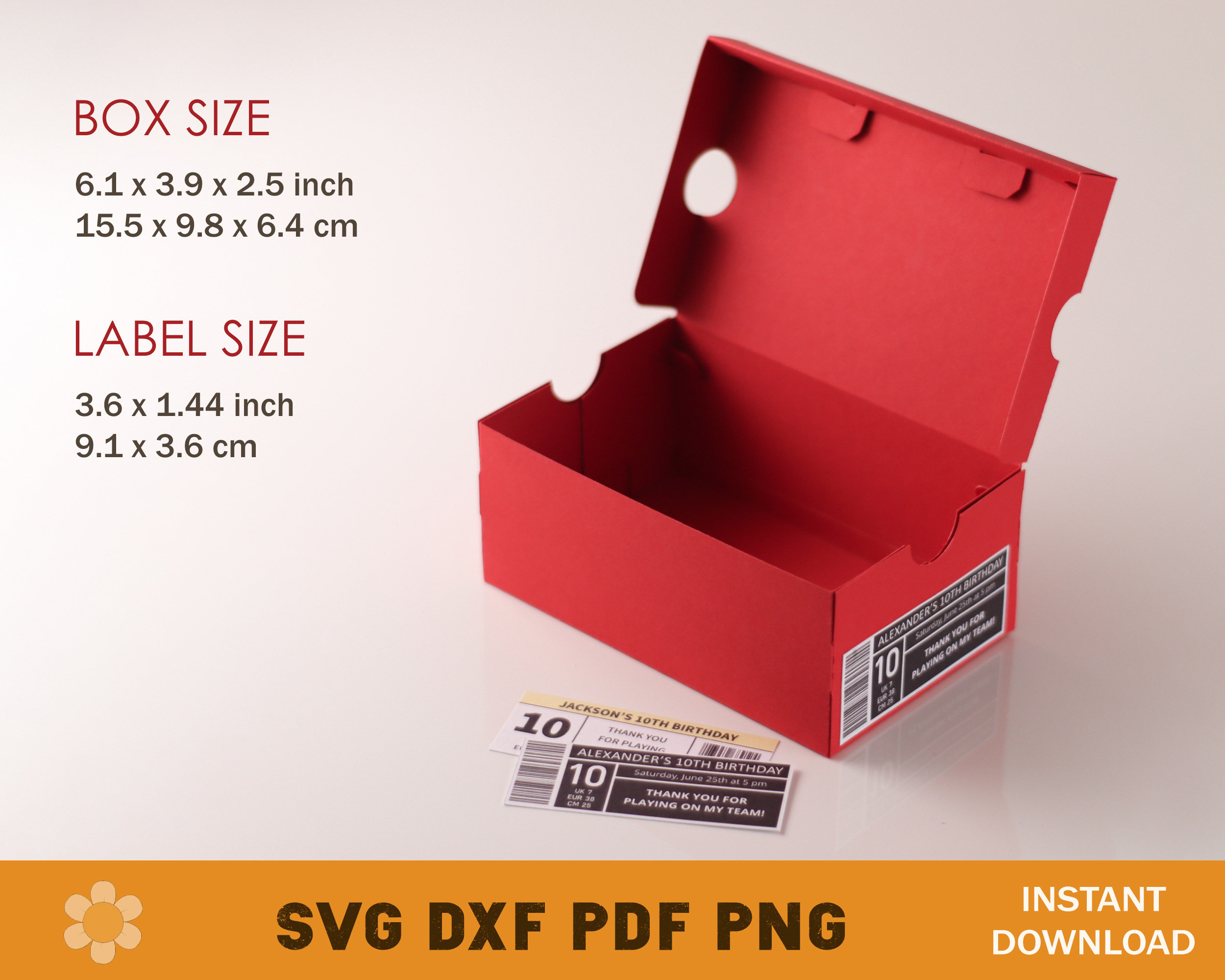 Shoe Box SVG Template Label Editable Shoe Box Label - Etsy Australia
