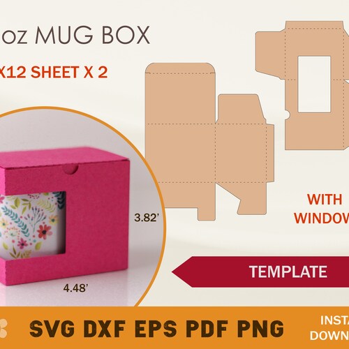 11oz Mug Box Template Sublimation Template Cut Files Canva - Etsy