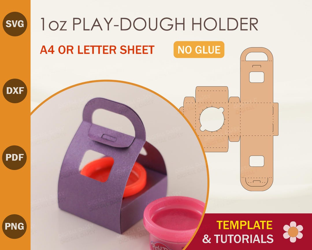 1oz Play Dough SVG Holder Template, Playdough Box SVG, Cricut Cut Files ...