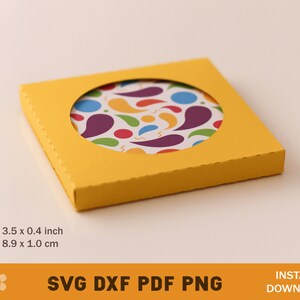 3.5 Inch Coaster Box Template, Cup Coaster Box SVG, Ornament Box SVG ...