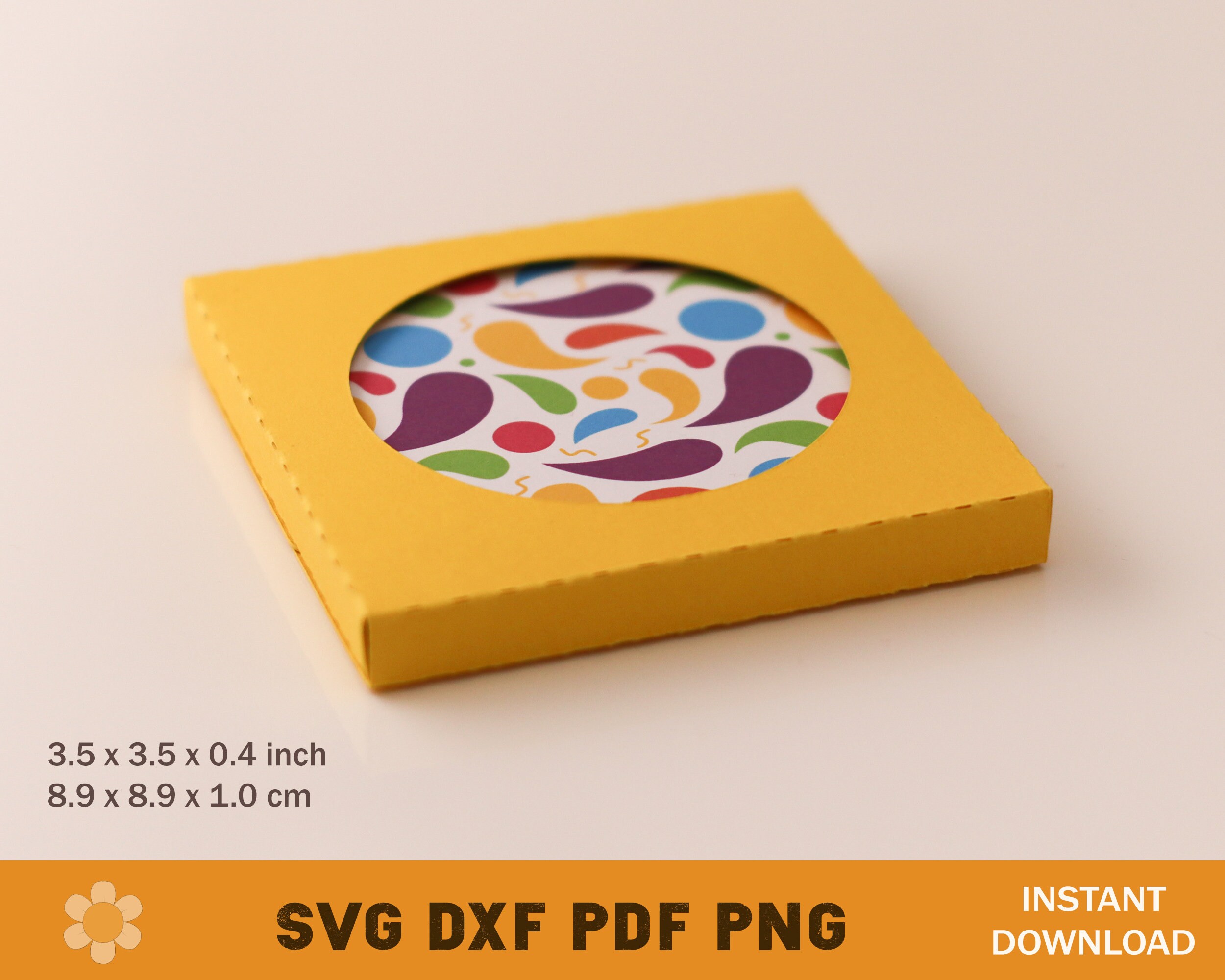 3.5 Inch Coaster Box Template Cup Coaster Box SVG Ornament - Etsy UK