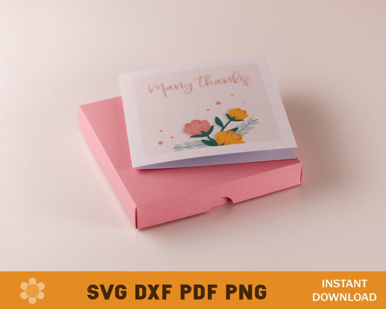 Greeting Card Box SVG Template 5x5 Greeting Card Box - Etsy