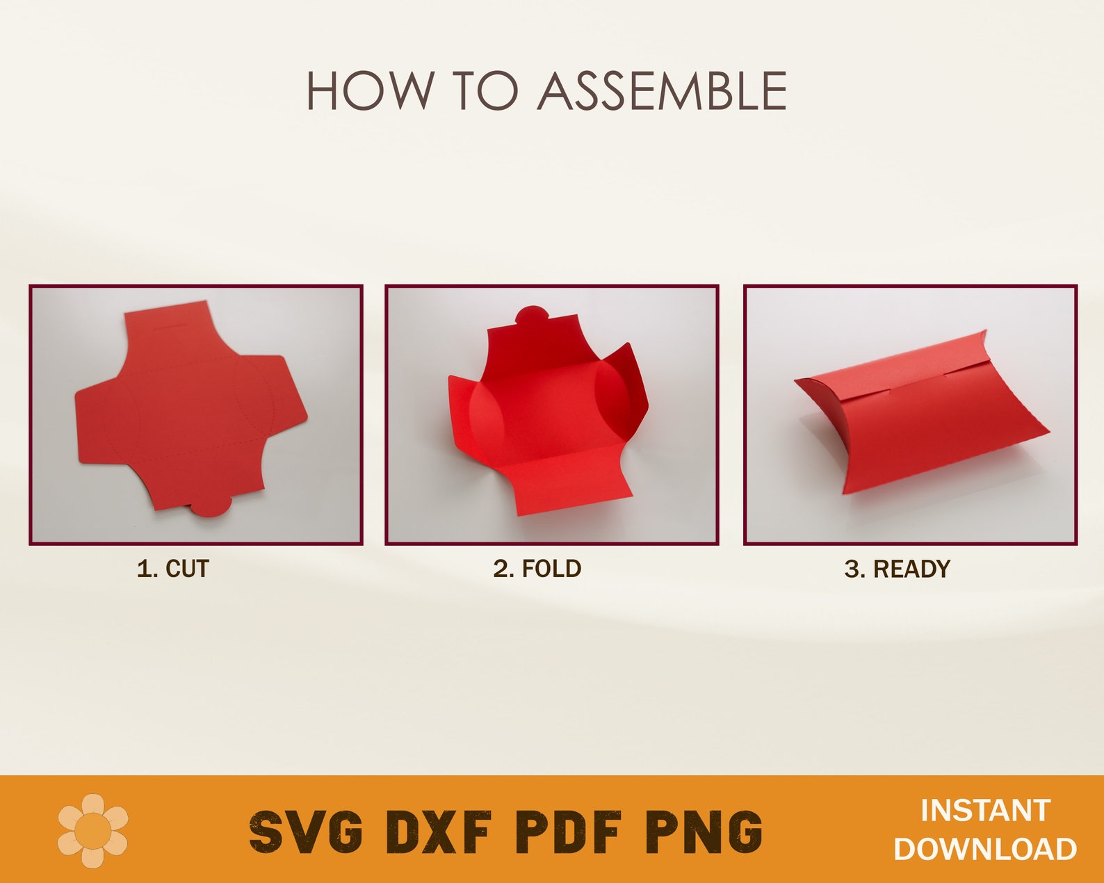 Pillow Box Template Pillow Box SVG Gift Box Template Box - Etsy