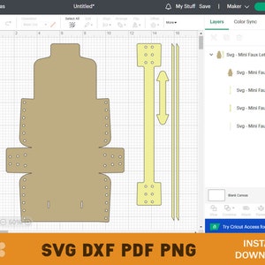 Faux Leather Mini Purse SVG Template: DIY Craft, Cricut, Silhouette Cut ...