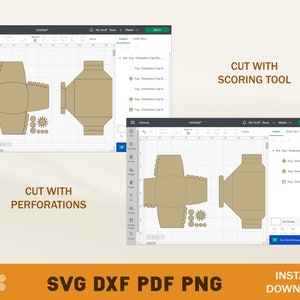 Graduation Cap Box SVG Template: Cricut & Silhouette Cut Files (PDF) - Etsy