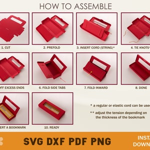 Bookmark Box Template: SVG DXF Cricut Silhouette Cut Files (PDF) - Etsy