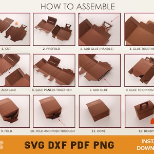 Suitcase Box Template, Briefcase Box Template, Suitcase Box SVG, Favor ...